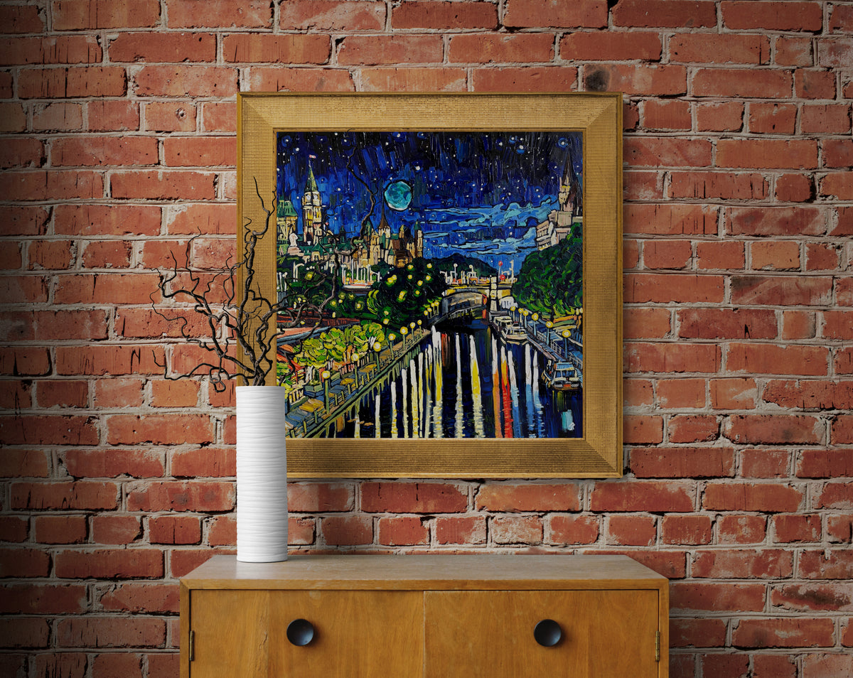 Lunar Glow Above Parliament Hill, Ottawa – Jennifer Prevost Art