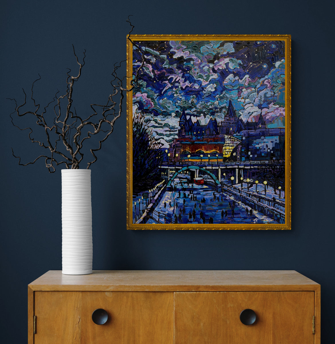 Night Skate on the Rideau Canal, Ottawa – Jennifer Prevost Art