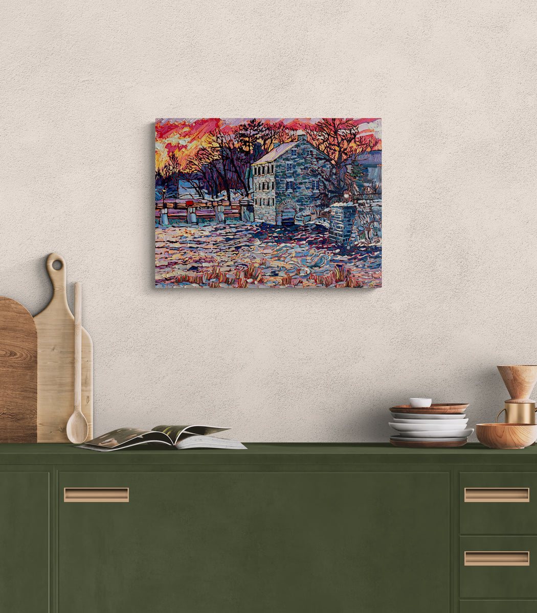 Spring Sunset at Watson's Mill, Manotick – Jennifer Prevost Art